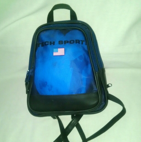 Bags | Vintage Tech Sports Blue Purse Backpack | Poshmark